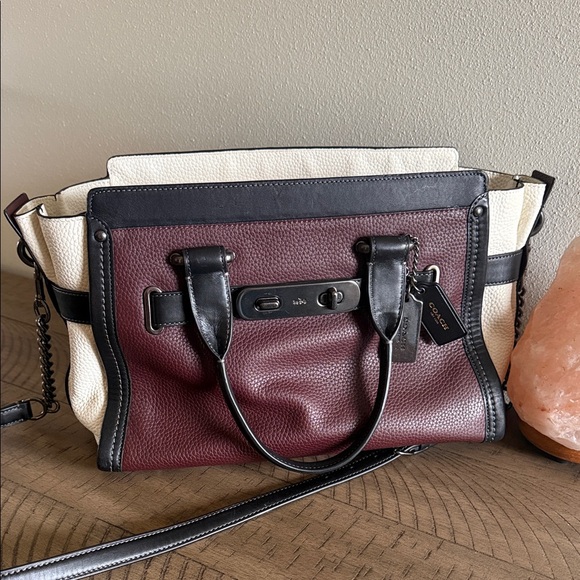 Coach | Bags | Coach Swagger Colorblock Brown And Cream | Poshmark